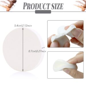 Vmiapxo 48 Pieces White Makeup Sponge, Cosmetic Sponge Round Foam Pad, Compact Facial Powder Puff, Beauty Makeup Foundation Powder Blender for All Skin Types Wet and Dry Dual Use