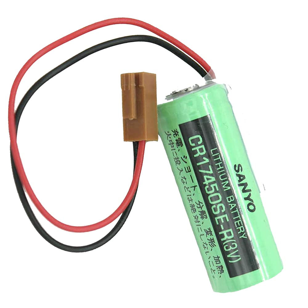 Meewellvetry (Pack of 5) CR17450SE-R / A98L-0031-0012 3V 2500mah PLC Battery +Plug Non-Rechargeable for FANUC CNC System Special Electronic Equipment