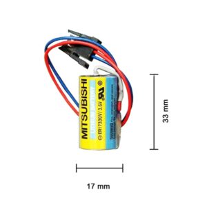 KANGLEUS 1700mAh MR-BAT ER17330V/3.6V A6BAT PLC Battery for FANUC CNC System Non-Rechargeable (Pack of 2)