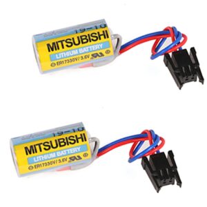 kangleus 1700mah mr-bat er17330v/3.6v a6bat plc battery for fanuc cnc system non-rechargeable (pack of 2)