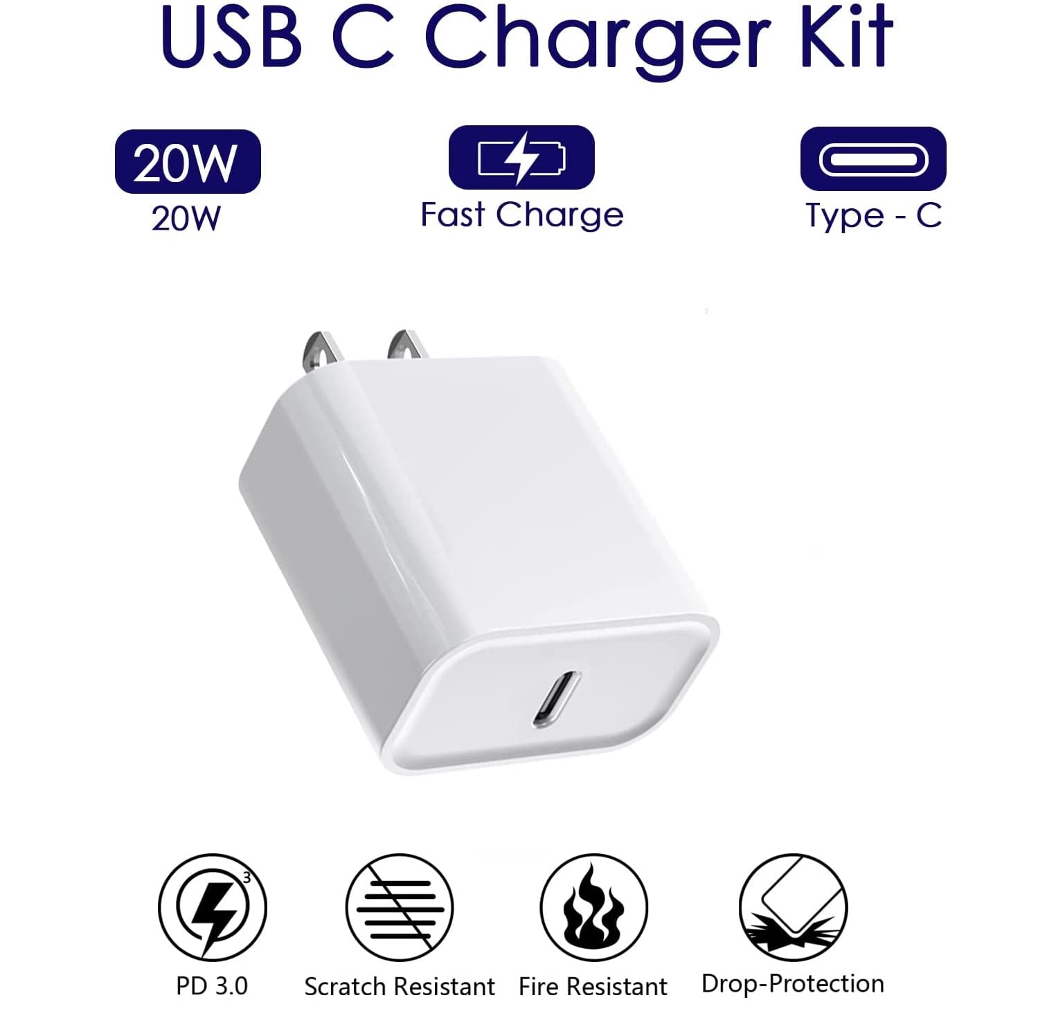 2 Pack [Apple MFi Certified ] 20W USB C Wall Chargers 6FT Cables Compatible with iPhone 14/14 Pro/14 Pro Max/14 Plus/13/13Pro/12/12 Pro/11/11Pro,iPad, Fast Charging