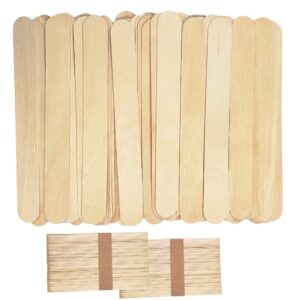 100pcs large wax waxing wooden stick, body hair removal sticks applicator spatula, size 6" x3/4"