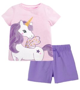 girls short sleeve tee shorts set kids tops pants 2pcs set summer casual clothing set 3t