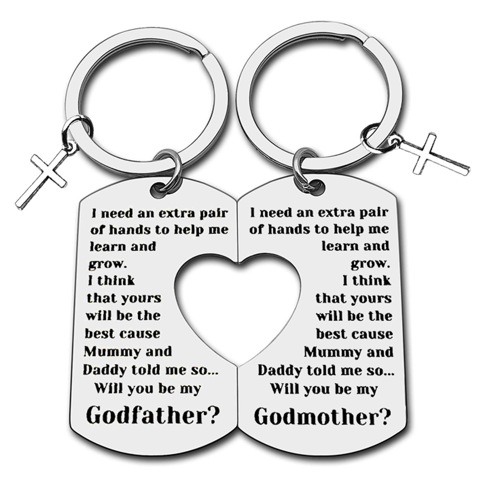 Godparent Gifts from Godchild Will You Be My Godmother/Godfather Keychain Set Godparents Proposal Gifts for Baptism Christening Gift Godparents Announcement Jewelry First Communion Gift for Godparent