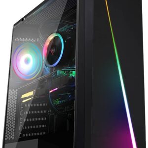 Ssrotho Gaming PC Windows 10 Professional Desktop Tower Computer, Intel Quad-Core i7 3.4Ghz, 16GB RAM, 512GB SSD + 1TB HDD, WiFi Adapter, GeForce GT 1030 2GB GDDR5, RGB Lighting Case