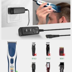 Charger for Wahl Trimmer 9818L 9818 9888L 9854L 9876L 9864 Shaver Groomer Clipper, 4.2V AC Adapter for S003HU0420060 S004mu0400090 9854-600 97581-405 9867-300 79600-2101 97581-1105, JOVNO Power Cord