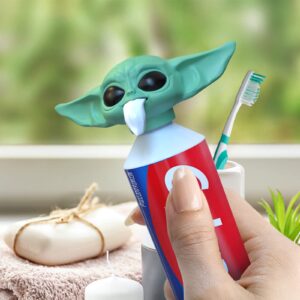 Mefaster 2022 The Child Toothpaste Cap Dispenser for Kids and Adults, New Baby Y-oda Toothpaste Topper, Funny Toothpaste Squeezer for Fans Green