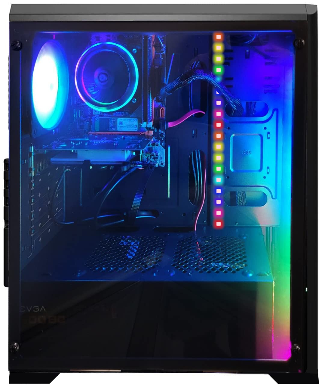 Ssrotho Gaming PC Windows 10 Professional Desktop Tower Computer, Intel Quad-Core i7 3.4Ghz, 16GB RAM, 512GB SSD + 1TB HDD, WiFi Adapter, GeForce GT 1030 2GB GDDR5, RGB Lighting Case