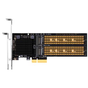 glotrends pa20 dual m.2 nvme to pcie 3.0 x4 adapter with pcie bifurcation function, support 22110/2280/2260/2242/2230 size