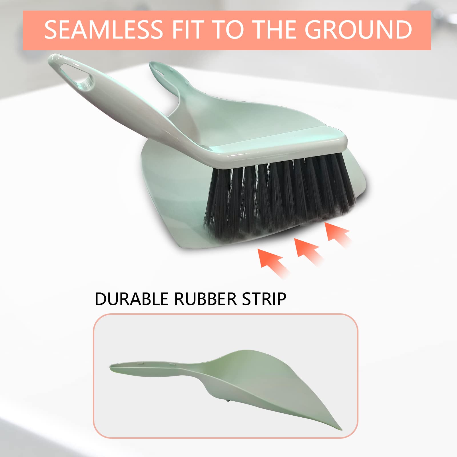 AOOF 2pcs Mini Dustpan and Brush Set Small Broom and Dustpan Set for Sweeping Desk Top, Floor, Sofa, Keyboard, Car