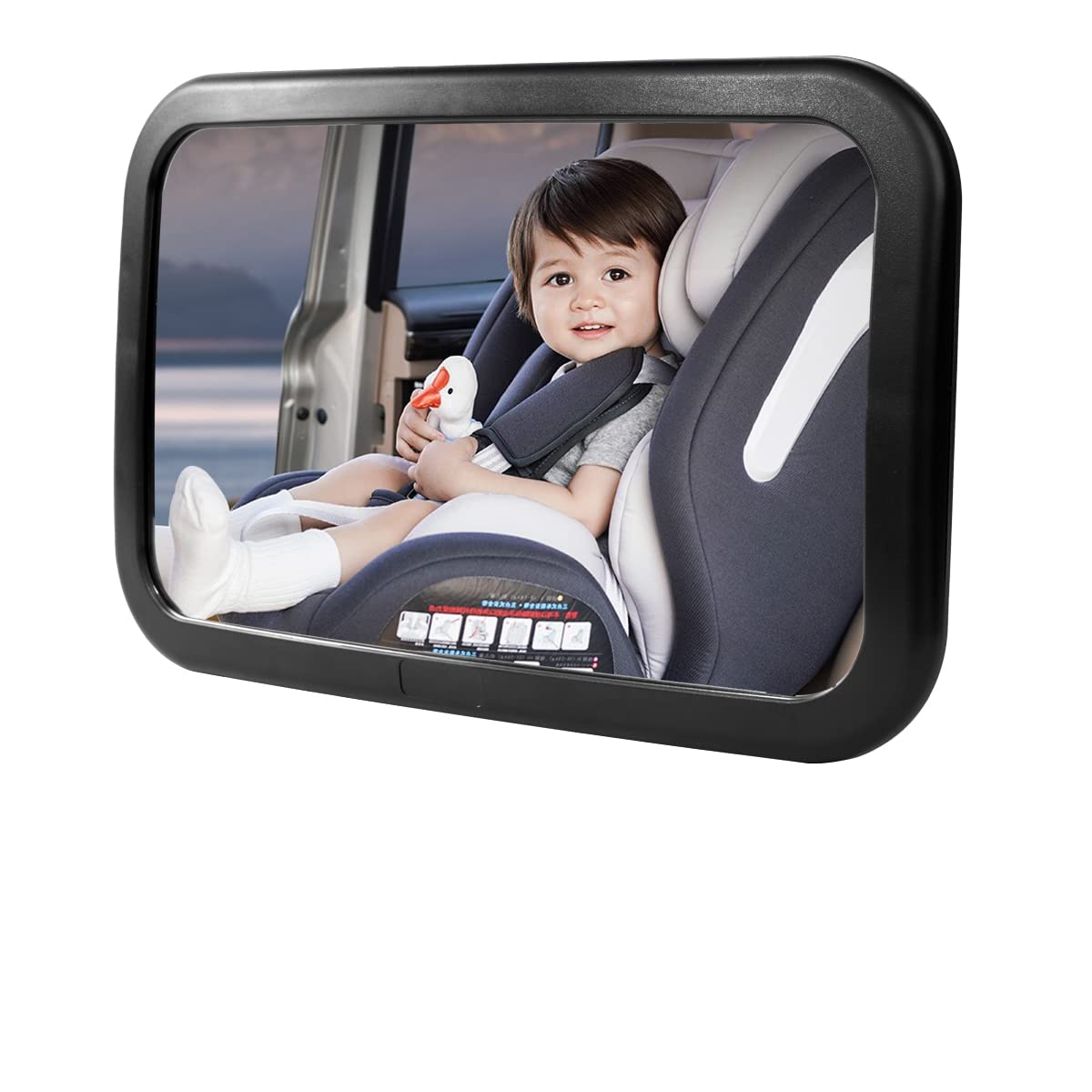 Baby Car Mirror for Car Seat Rear Facing,Large Safety Car Seat Mirror for Rear Facing Infant Child with Wide Crystal Clear View - Shatterproof 360° Adjustable Baby Mirror for Back Seat Rear Facing