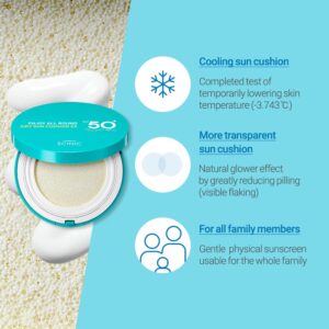 SCINIC Enjoy All Round Airy Sun Cushion EX SPF50+PA++++0.88oz (25g) | Cooling UV Protection & Natural Tone-up From Face To Body For All Family Members | Korean Skincare