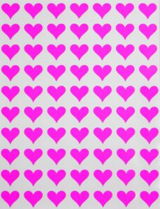 royal green colored decorative & cute heart stickers - scrapbooking stickers, packaging stickers, arts & crafts decorative sticker labels for scrapbooks & more - 0.5 inch, 350-pack (neon pink)