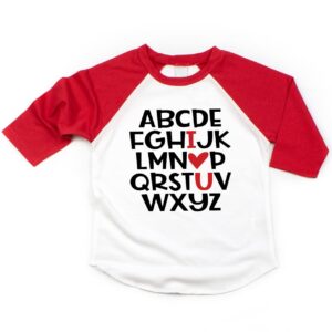 bump and beyond designs cute girls and boys valentine's day shirt, i love you (red 5t)