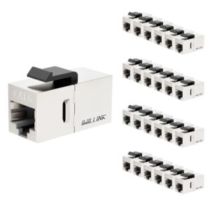 iwillink cat6 coupler rj45 cat6 shielded coupler 25-pack, ethernet coupler, female to female cat6 keystone jack, stp keystone insert inline coupler, silver