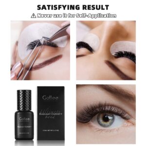 Eyelash Extension Glue 0.5 Sec Fast Drying/Retention -8 Week /(0.17fl.oz / 5ml) Eyelash Glue Waterproof Lash Extension Glue Semi-Permanent Extensions Black Adhesive Supplies for Professional USE ONLY