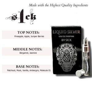 Cover Scent For Men Patented Unmatched Male Inspired Cologne Fragrance "Liquid Silver" Pure Raw Attraction Perfume Spray by"S1CK"