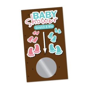 promo printing group, inc. footprints baby shower scratch off cards - (30 cards) - baby shower scratch off tickets - shower party supplies - baby shower raffle tickets