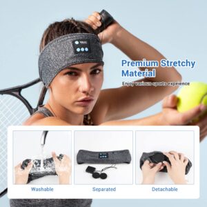 Sleep Headphone Headband Wireless Music Cozy Band with HD Speakers Handsfree Microphone for Sports, Gifts (2022 Upgraded Version)