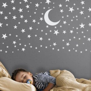 177 picees vinyl moon and stars decals for walls white sticker for kids boy girls baby room decor home house bedroom design