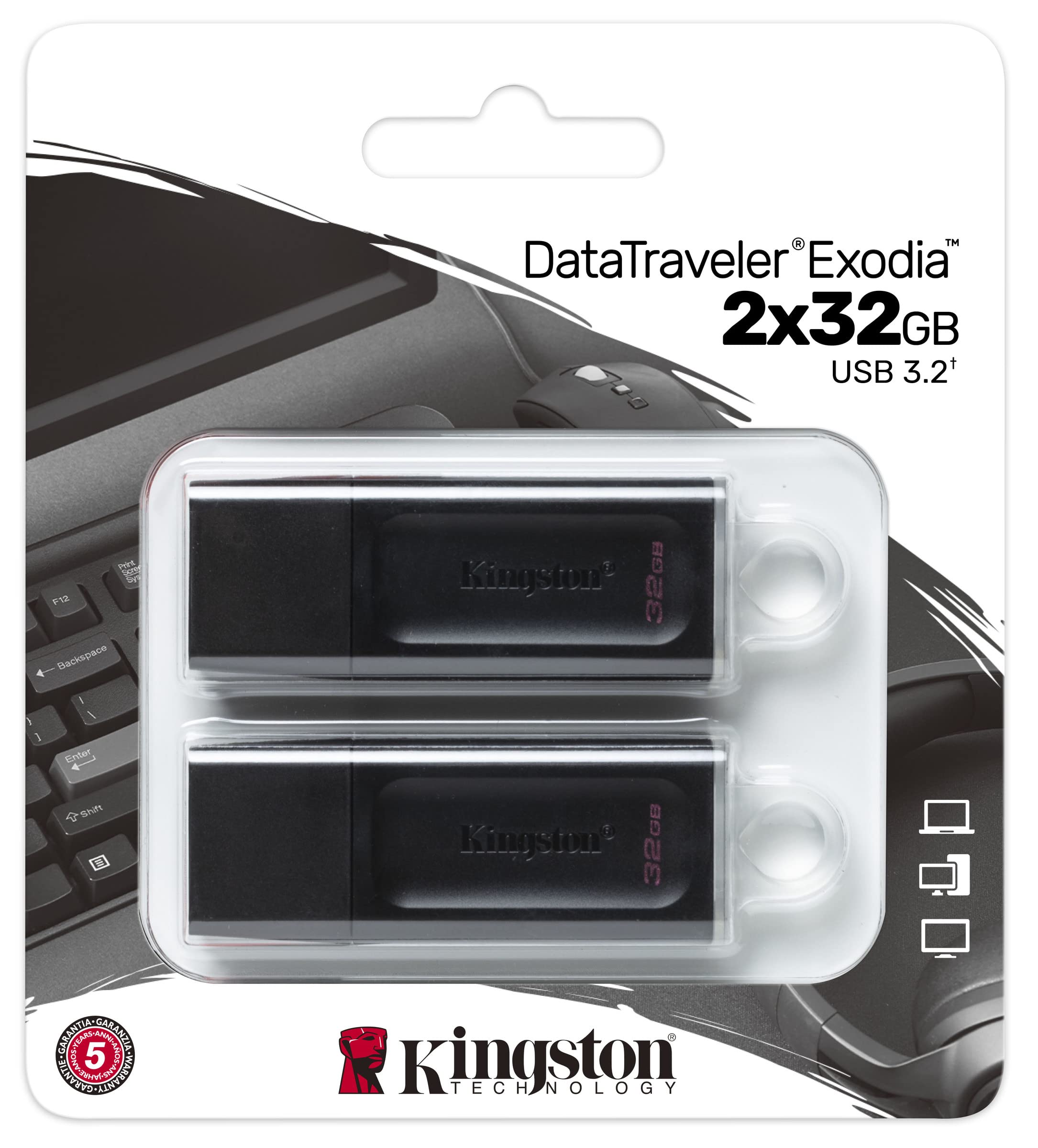 Kingston DataTraveler Exodia 32GB USB 3.2 Flash Drive - 2 Pack DTX/32GB-2P