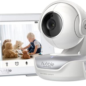 HUBBLE CONNECTED Nursery Pal Deluxe 5" Smart HD Twin Baby Monitor and 2 Cameras with Built-in Rechargeable Batteries to Use at Home Or On The Go