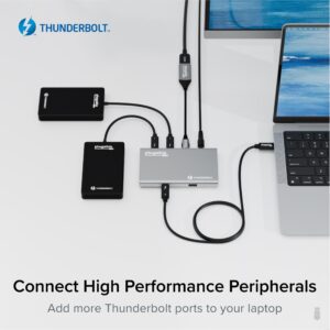 Plugable 5-in-1 Thunderbolt 4 Hub,Single 8K or Dual 4K Display; 4K HDMI Adapter Included, Offers Thunderbolt 4/3, USB4, and USB-C Expansion for Modern Mac and Windows Systems, Driverless