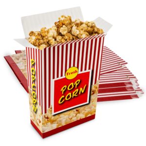 mt products popcorn boxes for party - 2.30 oz. (pack of 40) - #4 popcorn buckets with close top - great popcorn holder for movie night, theater, circuses, and stadium