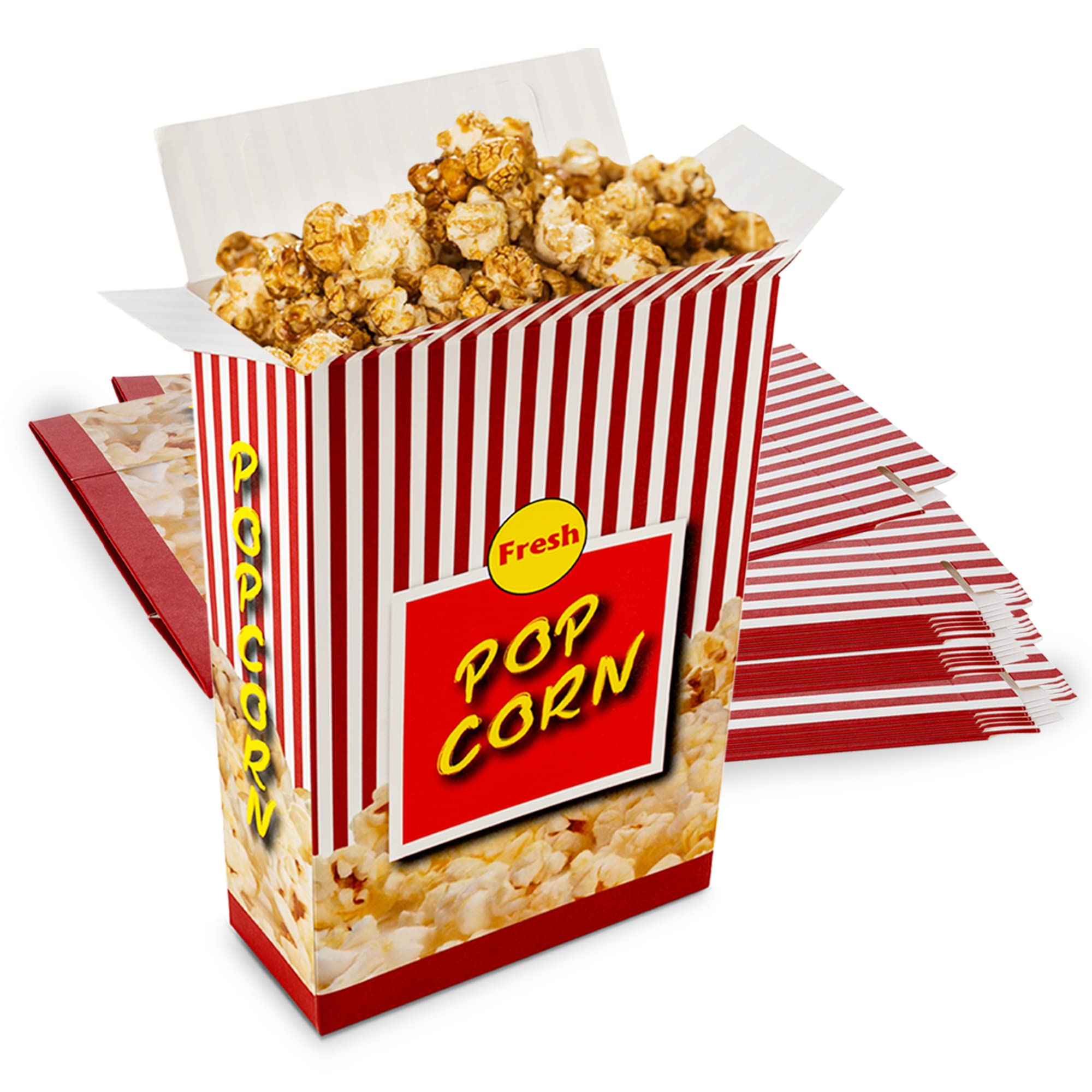 MT Products Popcorn Boxes for Party - 2.30 oz. (Pack of 40) - #4 Popcorn Buckets With Close Top - Great Popcorn Holder for Movie Night, Theater, Circuses, and Stadium