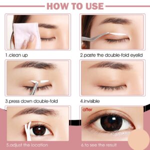 Eyelid Tape, Eyelid Lifter Strips, Double-Eyelid-Tape-for-Hooded-Eyes, Ultra Invisible Double Eyelid Sided Sticky, Instant Eyelid Lift for Heavy Saggy, Hooded, Uneven, Mono-eyelids, 480PCS