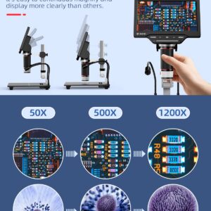 Digital Microscope,LLIMINK LM700 Coin Microscope 1200X,16MP Coin Micro Soldering Microscope with 7inch HDMI FHD IPS Screen,Dual Touch Dimming,Windows/Mac OS/TV Compatible,32GB