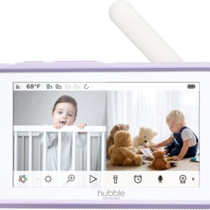 HUBBLE CONNECTED Nursery Pal Deluxe 5" Smart HD Twin Baby Monitor and 2 Cameras with Built-in Rechargeable Batteries to Use at Home Or On The Go