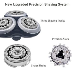 Sh90 Replacement Heads Compatible with Philips Norelco Series 9000 Replacement Blades for Philips Norelco 9000 Replacement Heads for Electric Shaver Series 9000(S9xxx) 8000(S8xxx),3Pcs & Brush