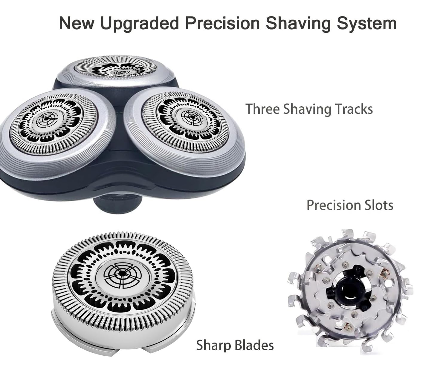 Sh90 Replacement Heads Compatible with Philips Norelco Series 9000 Replacement Blades for Philips Norelco 9000 Replacement Heads for Electric Shaver Series 9000(S9xxx) 8000(S8xxx),3Pcs & Brush