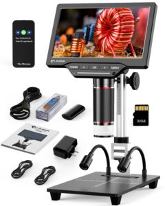 digital microscope,llimink lm700 coin microscope 1200x,16mp coin micro soldering microscope with 7inch hdmi fhd ips screen,dual touch dimming,windows/mac os/tv compatible,32gb