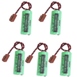 meewellvetry (pack of 5) cr17450se-r / a98l-0031-0012 3v 2500mah plc battery +plug non-rechargeable for fanuc cnc system special electronic equipment