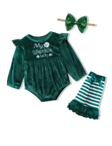 kangkang baby girl clothes st patricks day my first st. patricks day baby girl green long sleeve romper with leg warmer 3pcs baby girl st. patricks day outfit st patricks day outfit girls