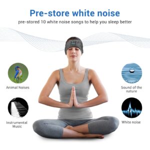 Sleep Headphone Headband Wireless Music Cozy Band with HD Speakers Handsfree Microphone for Sports, Gifts (2022 Upgraded Version)