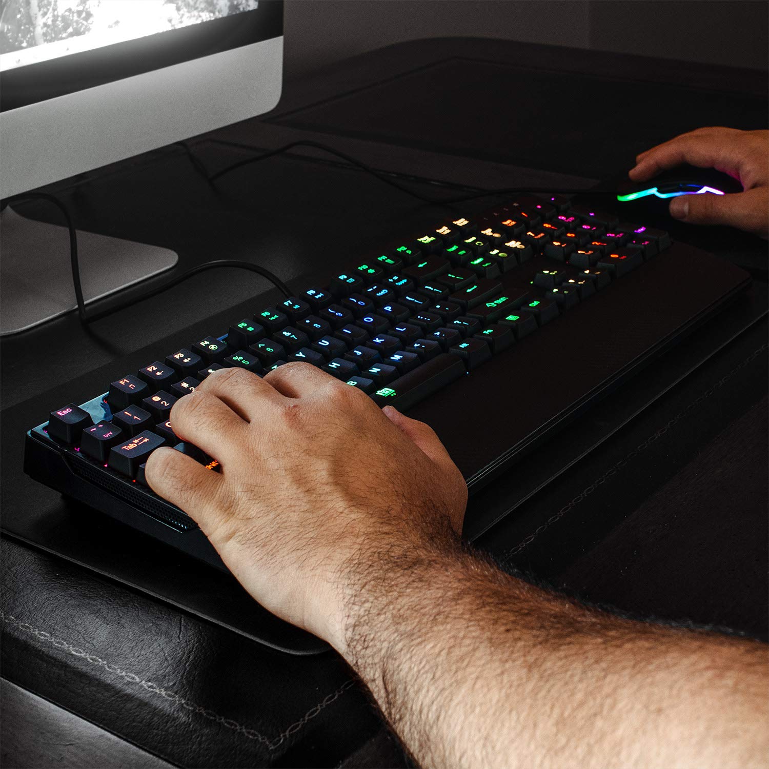 Deco Gear MECHBRD100 Mechanical Gaming Keyboard - RGB Back Lighting - Anti-Ghosting Black - (Renewed)