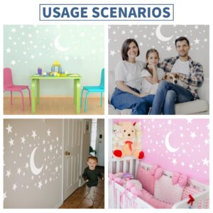 177 Picees Vinyl Moon and Stars Decals for Walls White Sticker for Kids Boy Girls Baby Room Decor Home House Bedroom Design