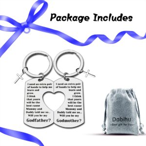 Godparent Gifts from Godchild Will You Be My Godmother/Godfather Keychain Set Godparents Proposal Gifts for Baptism Christening Gift Godparents Announcement Jewelry First Communion Gift for Godparent