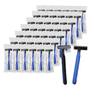 disposable razors in bulk, bulk razors with knife caps, individually packaged disposable razors bulk, suitable for hotels, shelters, homeless people, nursing homes, charities, churches (60)