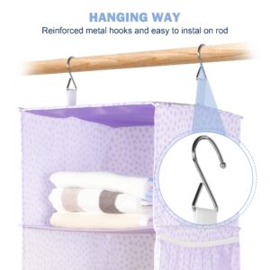 DAYDAYHOME Hanging Closet Organizer with Drawers, Two 3-Shelf Separable Closet Organizers and Storage, Nursery Hanging Storage Organizer for Closet,Child/Kids Room (Purple 6 Shelves)