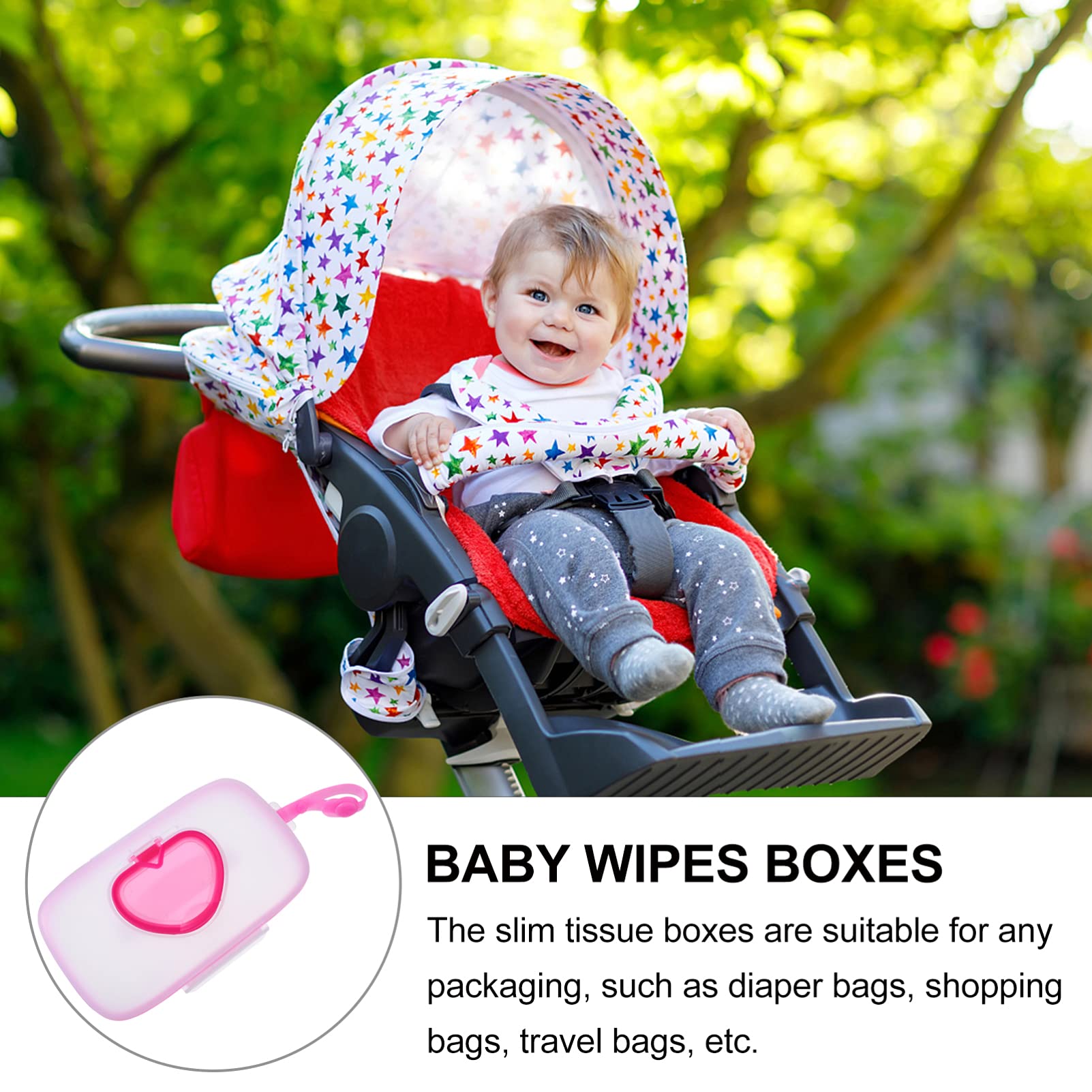 Baby Wipes Paper Tissue Box: Newborn Travel Wipe Pack Face Holder On-the-Go Wipes Dispenser Wipe Facial Stroller Hanging Wet Napkins Case Tissues Container