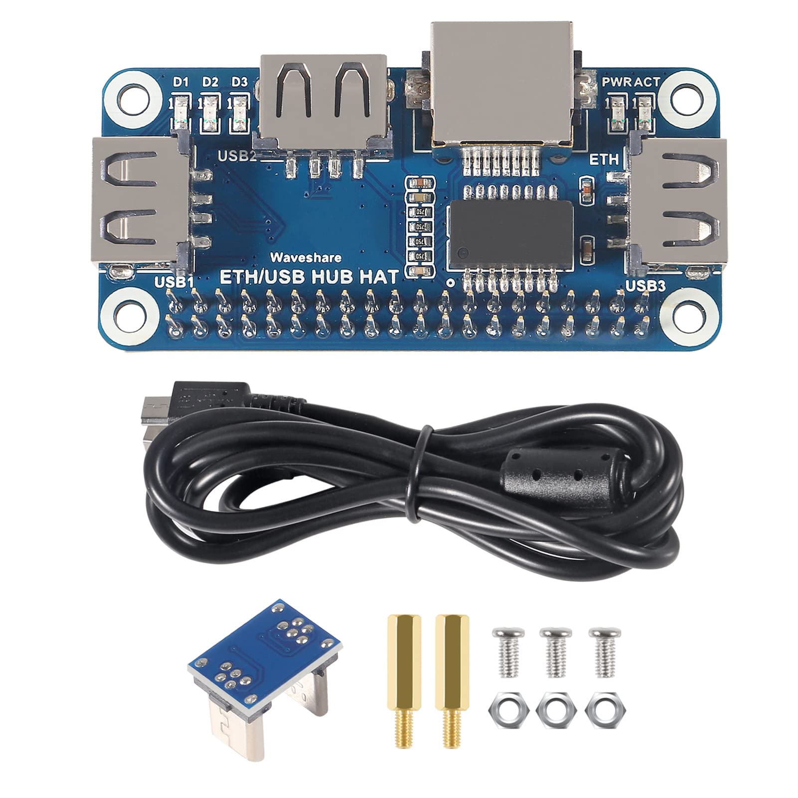 DORHEA Ethernet/USB HUB HAT Expansion Board USB to Ethernet RJ45 Network Port for Raspberry Pi 4 with Ethernet Port and USB Ports Compitable with Raspberry Pi 4/3B+/3B/Zero/Zero W/Zero WH/Zero 2W