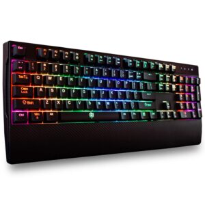 deco gear mechbrd100 mechanical gaming keyboard - rgb back lighting - anti-ghosting black - (renewed)