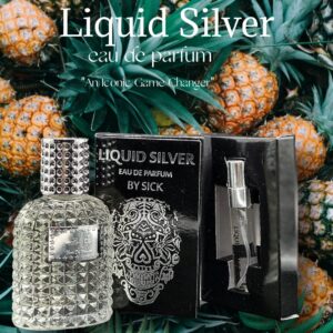 Cover Scent For Men Patented Unmatched Male Inspired Cologne Fragrance "Liquid Silver" Pure Raw Attraction Perfume Spray by"S1CK"