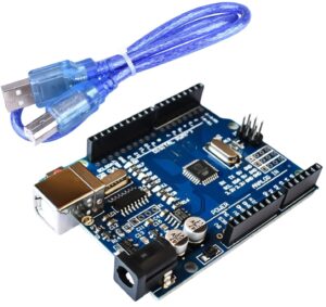 uno r3 board atmega328p with usb cable for arduino - compatible with arduino uno r3 mega 2560 nano robot for arduino ide avr mcu learner k53, blue