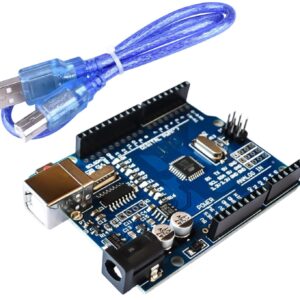 UNO R3 Board ATmega328P with USB Cable for Arduino - Compatible with Arduino UNO R3 Mega 2560 Nano Robot for Arduino IDE AVR MCU Learner K53, Blue