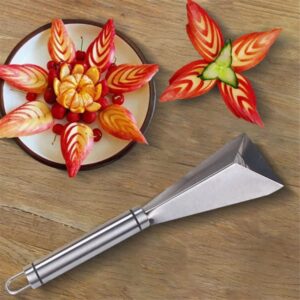 bazuko triangular shape fruit vegetable knife slicer, stainless steel kitchen carving cutter fruit vegetable cutting utility knife pumpkin carving tool, for home kitchen restaurant party